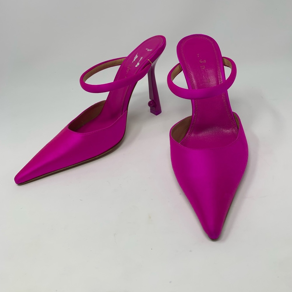 Off-White Pop Lollipop Pointed Toe Satin Mule Shoes S… - Gem